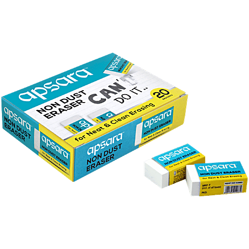 Buy Apsara Non Dust Eraser 20 Pcs Online At Best Price of Rs 58 - bigbasket