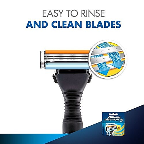 Buy Gillette Vector 3 Cartridges 2 Pcs Online at the Best Price of Rs ...