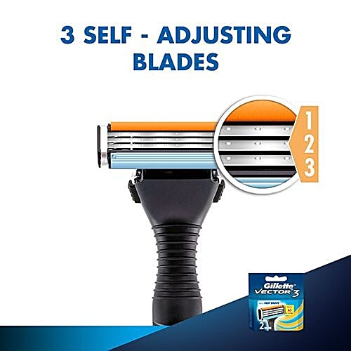 Buy Gillette Vector 3 Cartridges 2 Pcs Online at the Best Price of Rs ...