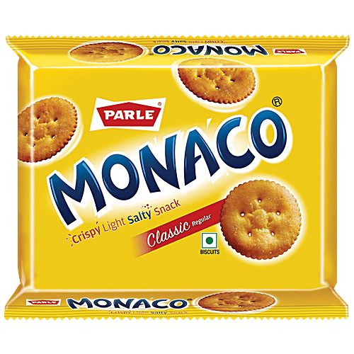 Buy Parle Monaco Crispy Light Salted Snack Classic Regular 377 Gm Pouch ...