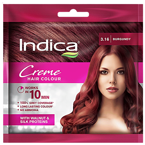 Buy Indica Hair Colour Crame Burgundy 316 1 Pc Pack Online At Best ...