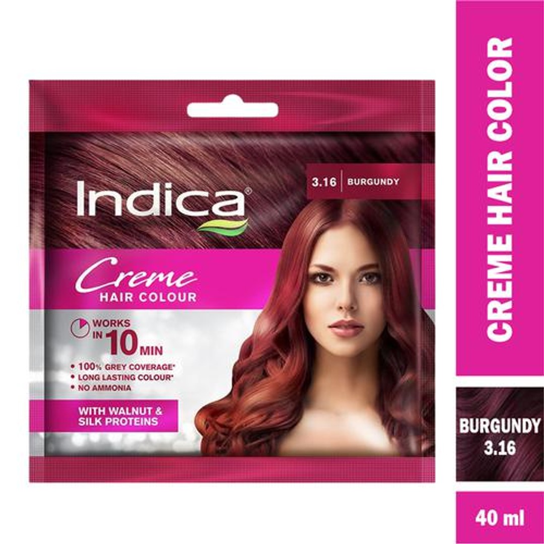 Buy Indica Hair Colour Crame Burgundy 316 1 Pc Pack Online At Best ...