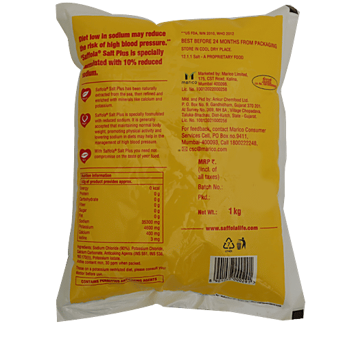 Buy Saffola Salt Less Sodium 1 Kg Pouch Online At Best Price of Rs 37. ...
