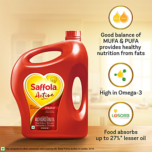 Buy Saffola Active Edible Oil 5 Ltr Jar Online At Best Price of Rs 599 ...