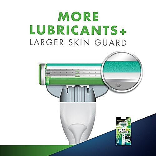 Buy Gillette Refillable Razor Mach 3 Turbo Sensitive 1 Pc Online at the ...
