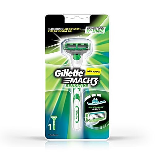 Buy Gillette Refillable Razor Mach 3 Turbo Sensitive 1 Pc Online at the ...