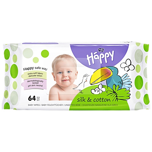 Buy Bella Baby Happy Wet Wipes - Silk & Cotton 64 pcs Online at Best ...