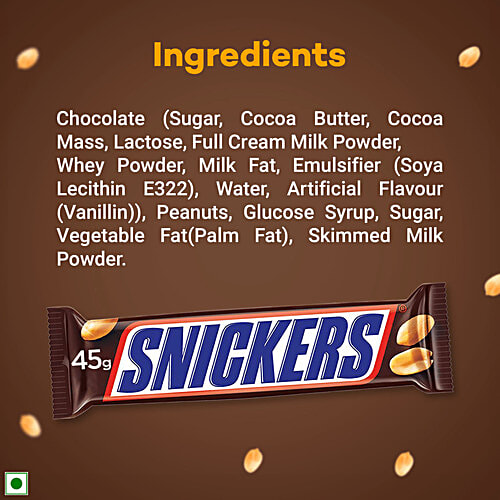 Buy Snickers Cricket Promo Peanut Filled Chocolate Bar 50 g Pouch ...
