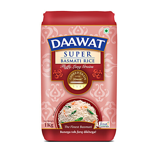 Buy Daawat Basmati Rice Super 1 Kg Pouch Online At Best Price of Rs 149 ...