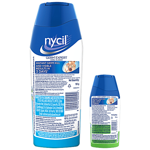 Buy Nycil Talc Cool Classic With Menthol 150 Gm Online At Best Price of ...