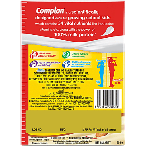 Buy Complan Health Drink Kesar Badam Flavour 200 Gm Carton Online at ...