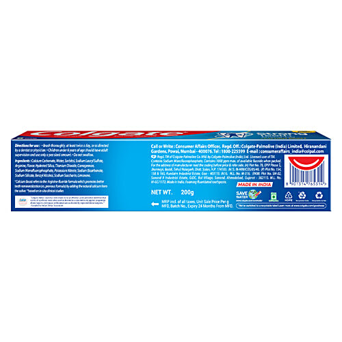 Buy Colgate Toothpaste Strong Teeth Dental Cream Anti Cavity 200 Gm ...