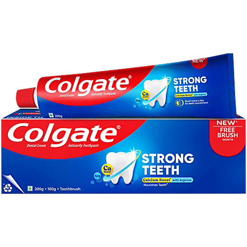 Buy Colgate Toothpaste Strong Teeth Dental Cream Anti Cavity 300 Gm ...