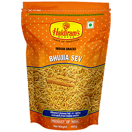 Buy Haldirams Namkeen Bhujia Sev 400 Gm Pouch Online At Best Price of Rs 115 - bigbasket