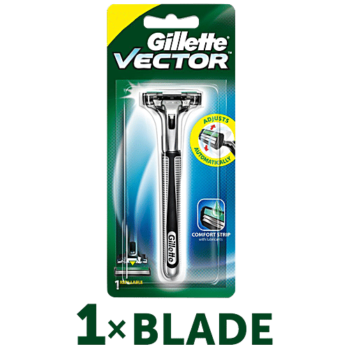 Buy Gillette Adjustable Razor Vector Plus 1 Pc Online At Best Price of ...