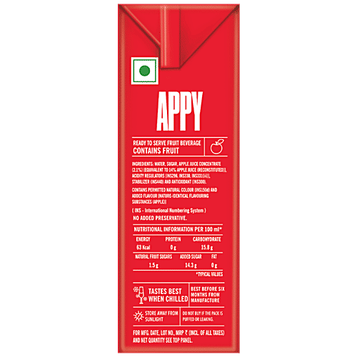 Buy Appy Apple Juice Drink Classic 200 Ml Carton Online at the Best ...