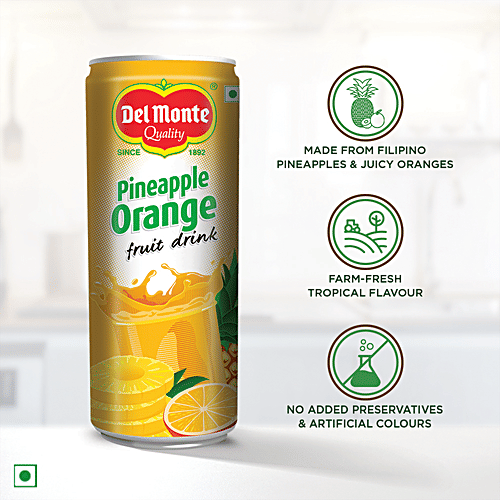 Buy Del Monte Fruit Drink Pineapple Orange 240 Ml Tin Online at the ...