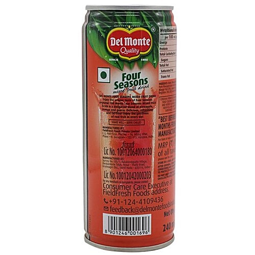 Buy Del Monte Drink Four Seasons Mixed Fruit 100 240 Ml Tin Online At ...