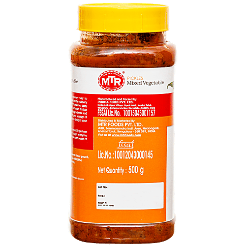 Buy MTR Pickle - Mix Vegetable 500 gm Jar Online at Best Price. of Rs ...