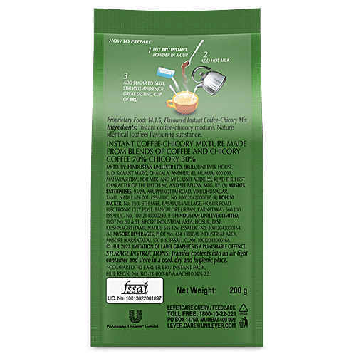 Buy Bru Instant Coffee 200 Gm Pouch Online At Best Price of Rs 368 ...