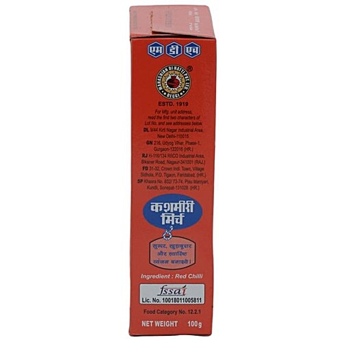 Buy Mdh Powder Kashmiri Chilli 100 Gm Carton Online At Best Price of Rs ...