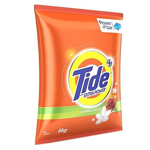 Buy Tide Plus Detergent Washing Powder Extra Power Jasmine Rose 6 Kg Online At Best Price of Rs ...
