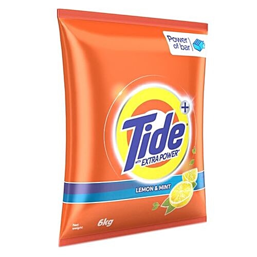 Buy Tide Plus Detergent Washing Powder Extra Power Lemon Mint 6 Kg ...