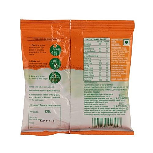 Buy Tang Orange Instant Drink Mix 125 gm Pouch Online at Best Price. of ...