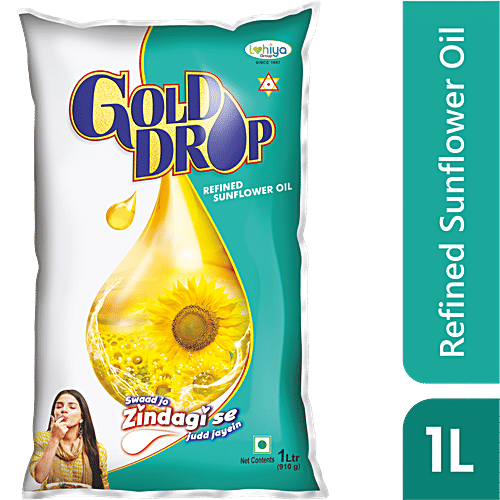 Buy Gold Drop Refined Oil Sunflower 1 Ltr Pouch Online at the Best ...
