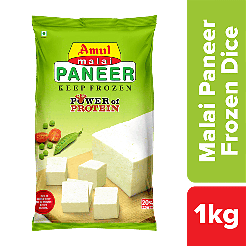 Buy Amul Malai Paneer Cubes 1 Kg Pouch Online At Best Price of Rs 435 ...