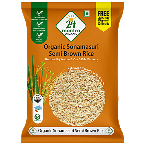 Buy 24 Mantra Organic Rice Sonamasuri Handpounded 1 Kg Pouch Online At ...