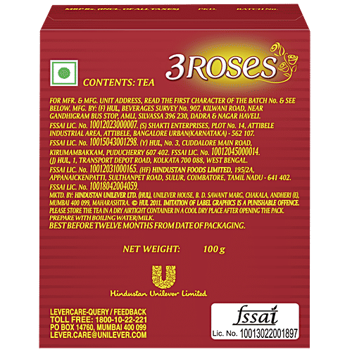 Buy 3 Roses Tea Dust Topstar 100 Gm Carton Online at the Best Price of ...