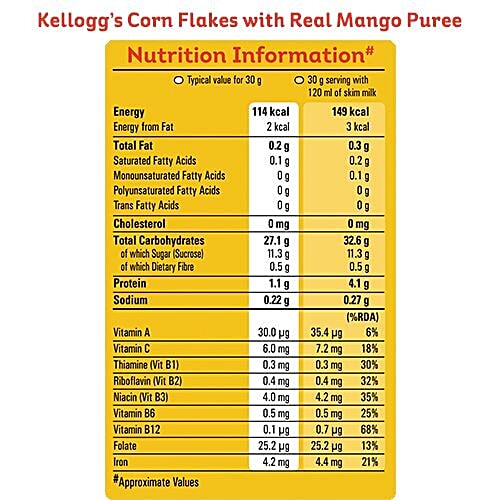 Buy Kelloggs Corn Flakes - Mango 300 gm Carton Online at Best Price. of ...