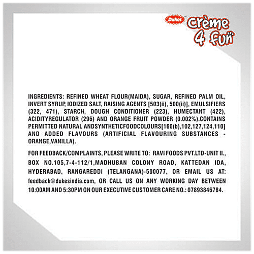 Buy Dukes Biscuits Cream 4 Fun Orange Flavor 150 Gm Pouch Online at the ...