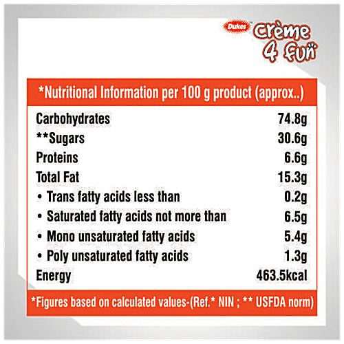 Buy Dukes Biscuits Cream 4 Fun Orange Flavor 150 Gm Pouch Online at the ...