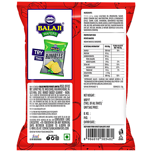 Buy Balaji Wafers Tomato Masti Potato Snacks 135 Gm Pouch Online at the ...