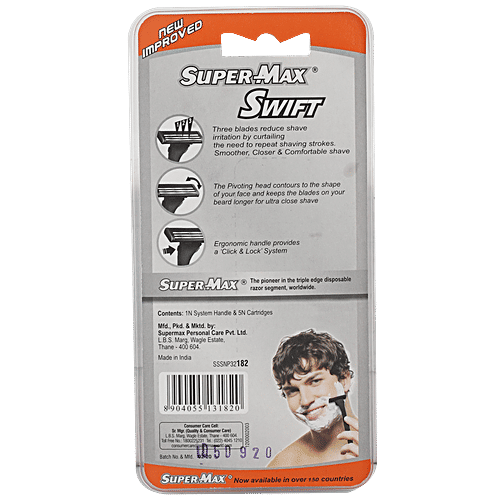 Buy Super Max Ultimate 3 Pro Tect Triple Blade Razor With Antiseptic ...