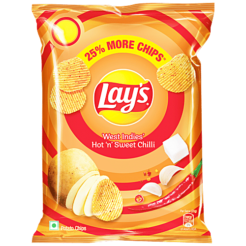 Buy Lays Potato Chips - Hot N Sweet Chilli 28 gm Pouch Online at Best ...