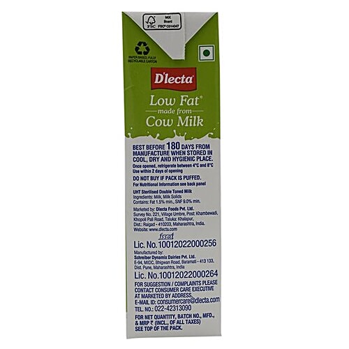 Buy Dlecta Low Fat Uht Milk 1 Ltr Online at the Best Price - bigbasket