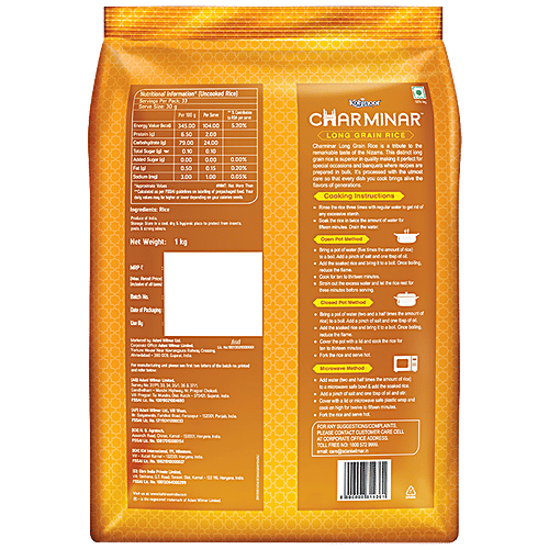 Buy Kohinoor Rice Long Grain Charminar 1 Kg Online At Best Price of Rs ...