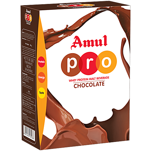 Buy Amul Pro Whey Protein Malt Beverage Health Drink With Dha Chocolate ...