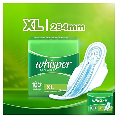 Buy Whisper Sanitary Pads - Extra Large Wings 8 Pads Online at Best ...
