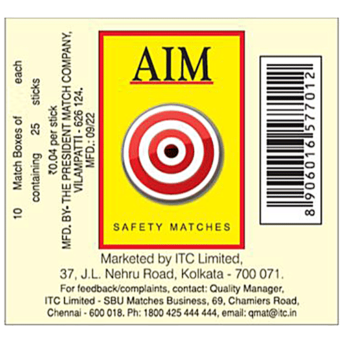Buy Aim Matches Box 35 Sticks Online At Best Price of Rs 10 - bigbasket