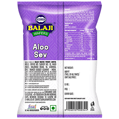 Buy Balaji Namkeen Aloo Sev 65 Gm Pouch Online at the Best Price of Rs ...