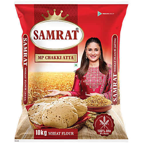 Buy Samrat Premium Chakki Atta 10 Kg Pouch Online at the Best Price of ...