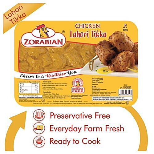 Buy Zorabian Marinated Chicken Boneless Lahori 500 Gm Tray Online at ...