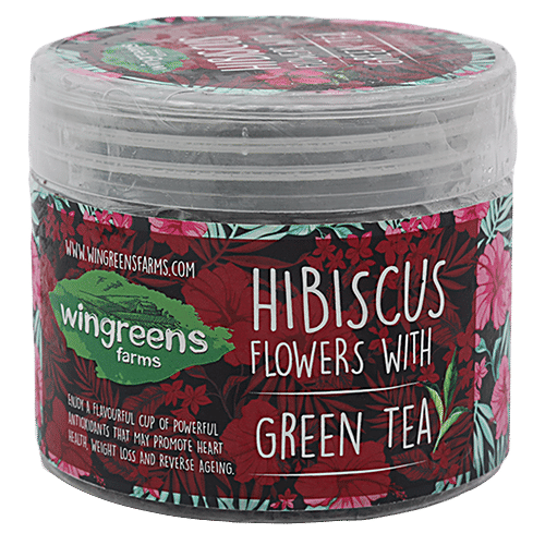 Buy Wingreens Farms Hibiscus Flowers With Green Tea 75 Gm Online At ...
