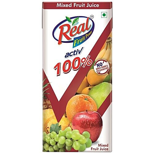 Buy Real Activ 100 Juice Mixed Fruit 200 Ml Carton Online at the Best ...