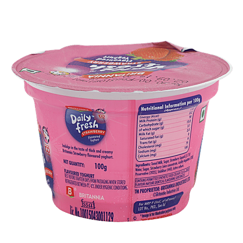 Buy Britannia Daily Fresh Yogurt Strawberry 100 Gm Cup Online at the ...