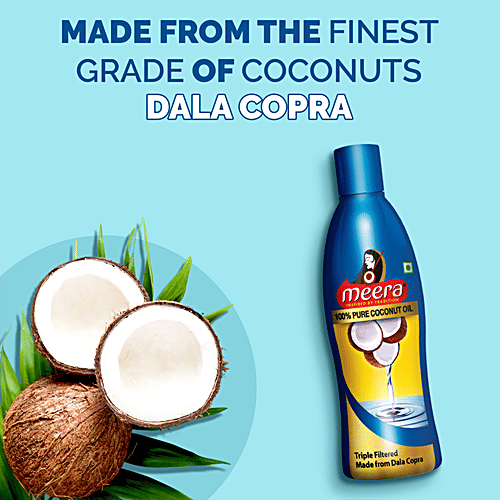 Buy Meera Coconut Oil Pure Made From Dalda Copra Triple Filtered 500 Ml ...